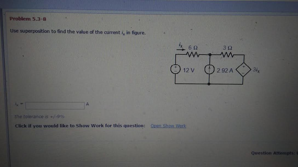 Solved Use superposition to find the value of the current | Chegg.com