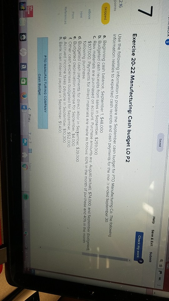 Solved Saved Help Save & Exit Submit 7 Check my work | Chegg.com