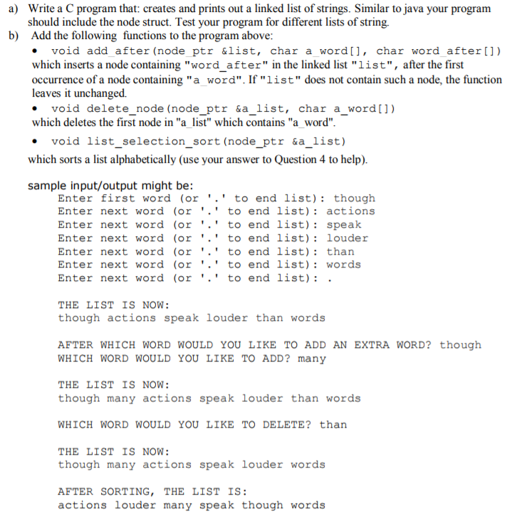 Solved Write a C program that: creates and prints out a | Chegg.com