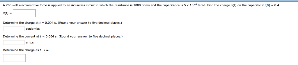 Solved A 200-volt electromotive force is applied to an | Chegg.com