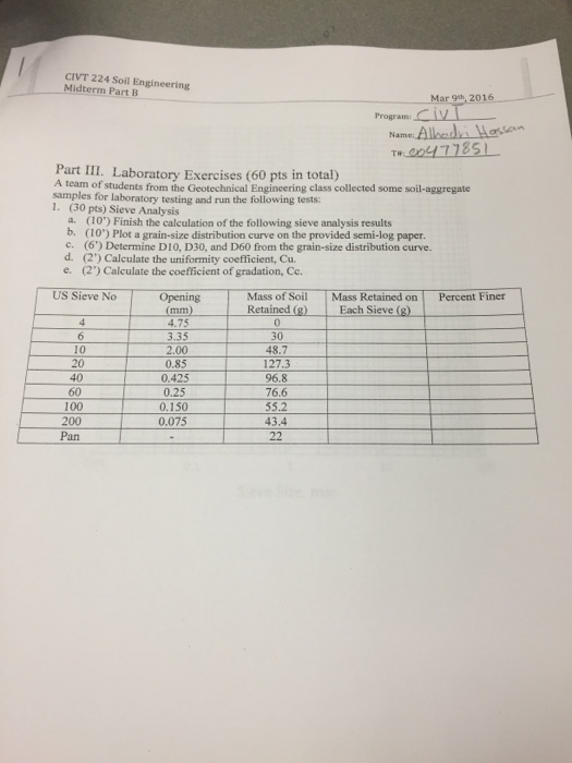 Solved A tram of students from the Geotechnical Engineering | Chegg.com