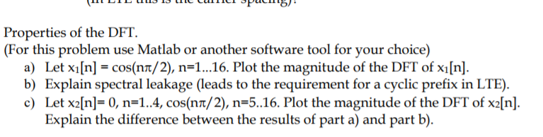 Solved Properties of the DFT (For this problem use Matlab or | Chegg.com