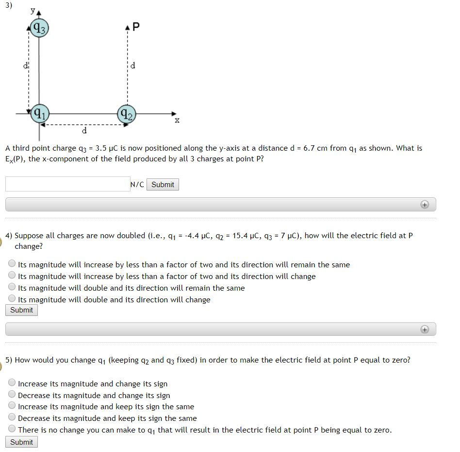 Solved Two point charges (q1 -2.2HC and q2 7.7 HC) are fixed | Chegg.com