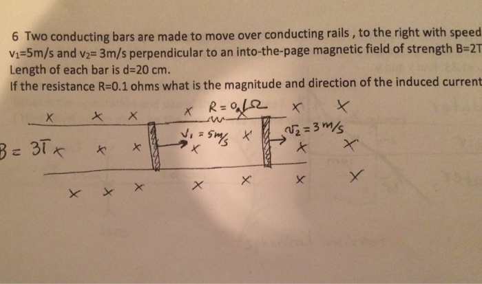 Solved Two conducting bars are made to move over conducting | Chegg.com