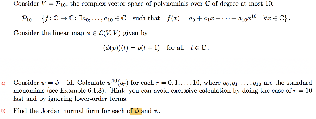Solved Consider V = Po, the complex vector space of | Chegg.com