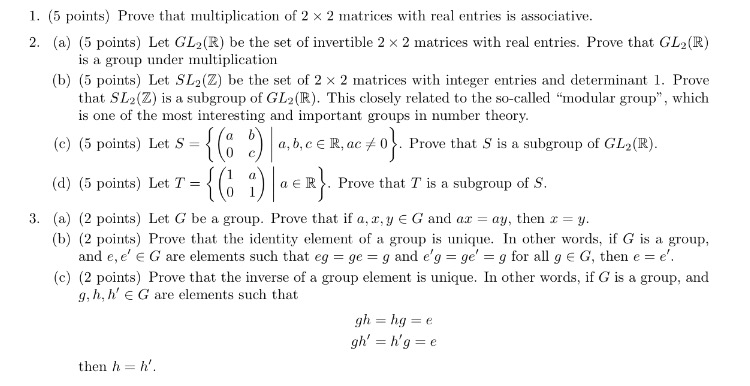 Solved Prove that multiplication of 2 times 2 matrices with | Chegg.com