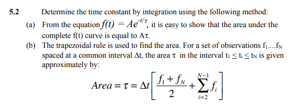 Solved 5.2 Determine the time constant by integration using | Chegg.com