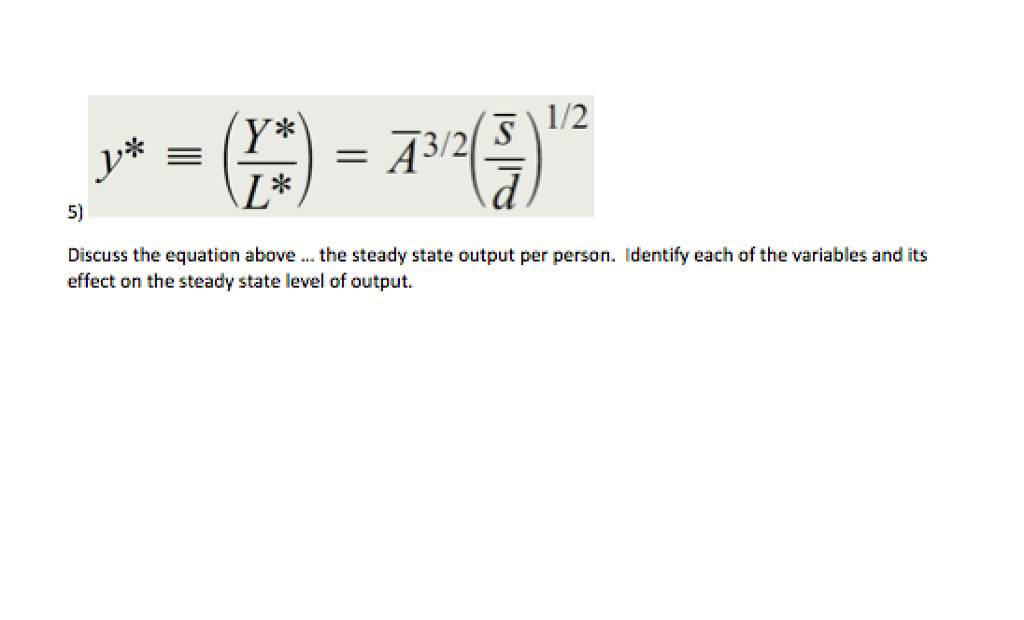 Solved y* (Y*/L*) = A^3/2 (s/d)^1/2 Discuss the equation | Chegg.com
