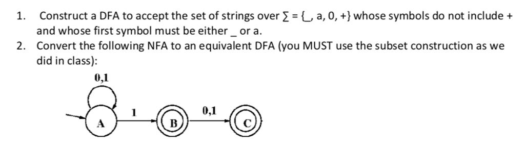 Solved Construct a DFA to accept the set of strings over Σ = | Chegg.com