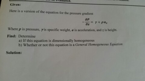 Solved Here is a version of the equation for the pressure | Chegg.com