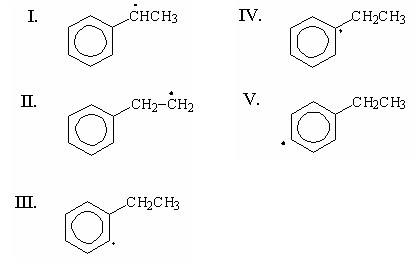 Solved I. CHCH3 IV. CH2CH3 Π. CH2-CH2 V. CH2CH3 CH2CH3 | Chegg.com