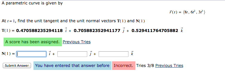 Solved A parametric curve is given by r^rightarrow (t)=(8t, | Chegg.com