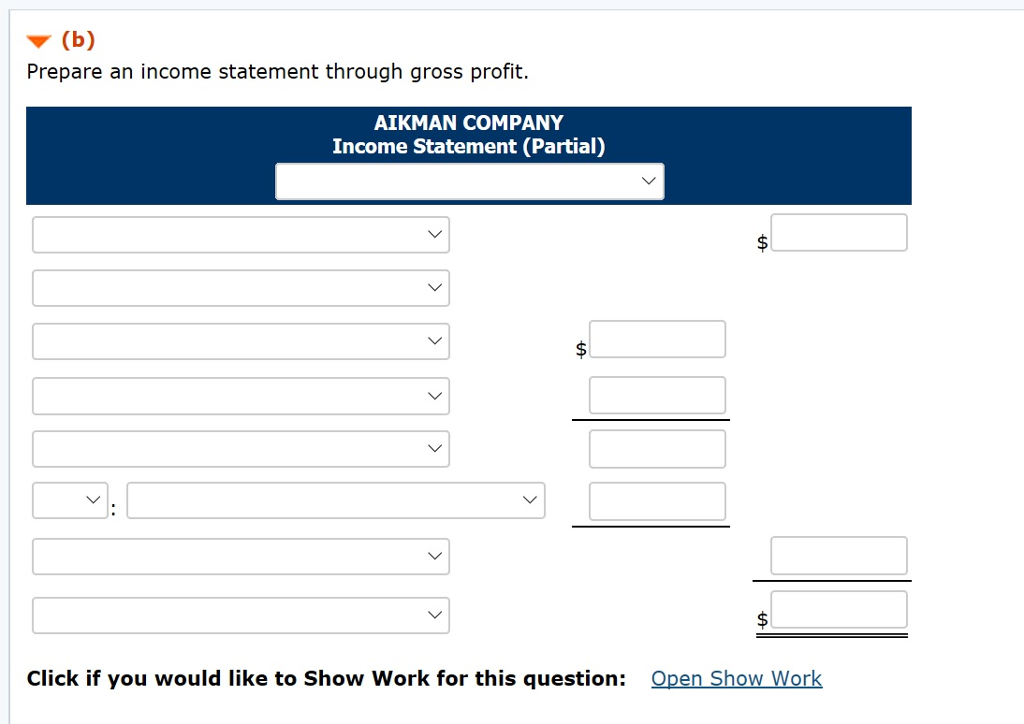 Solved Given the following information, fill out a partial | Chegg.com