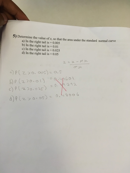 Solved Determine the value of z, so that the area under the | Chegg.com