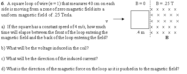 Solved A square loop ofwire(n=1) that measures 40 cm on each | Chegg.com