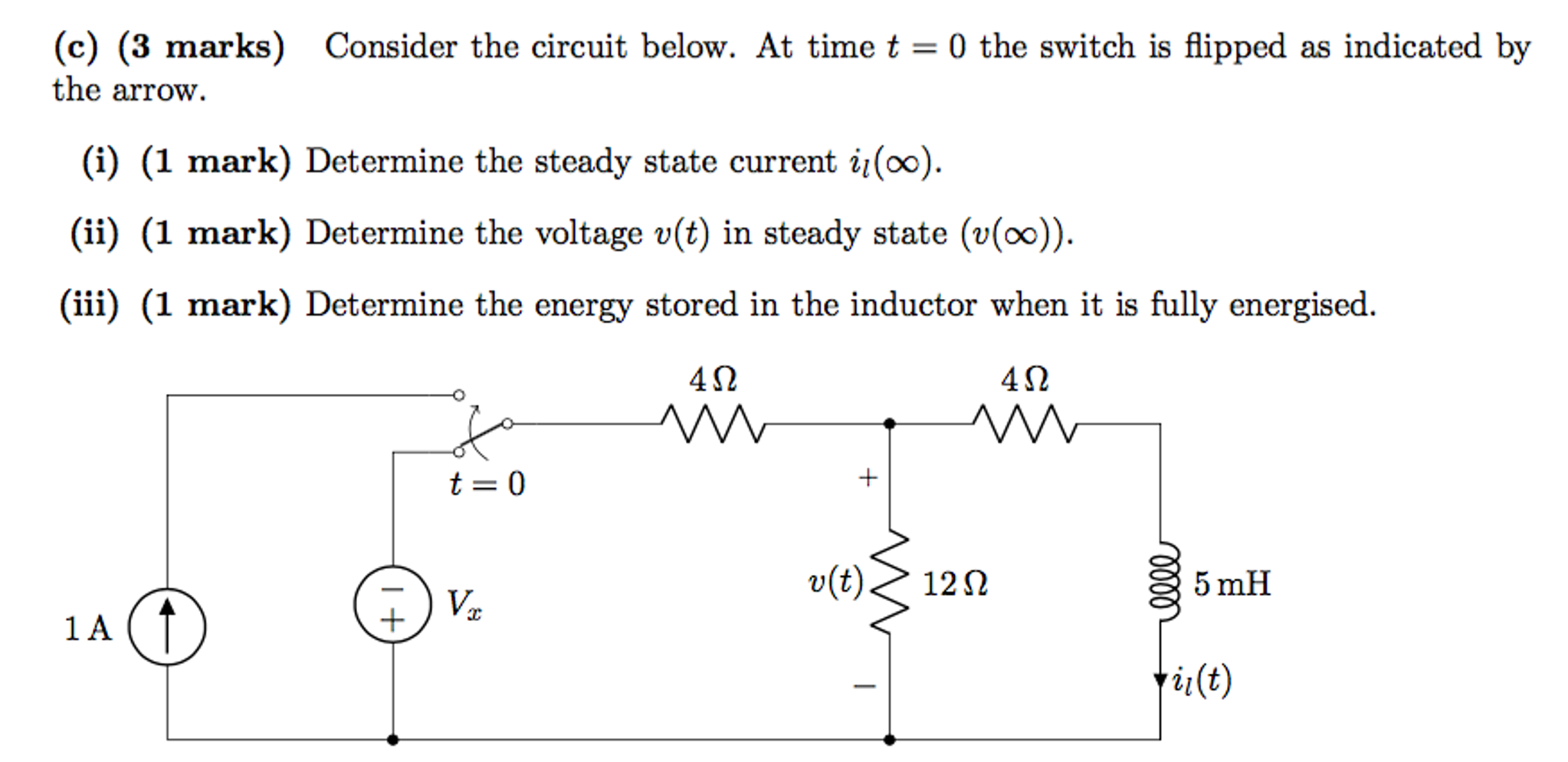 Solved Determine Steady State Current Steady State Voltage