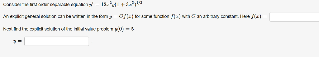 Solved Consider The First Order Separable Equation Y