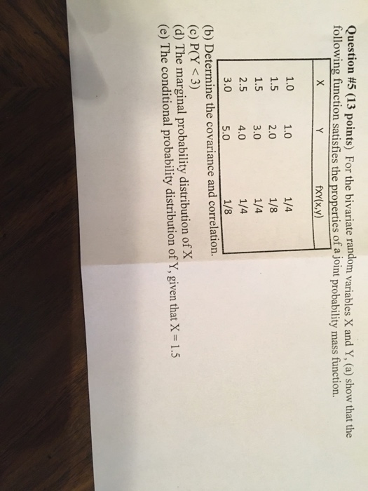 Solved For the bivariate random variables X and Y, show that | Chegg.com