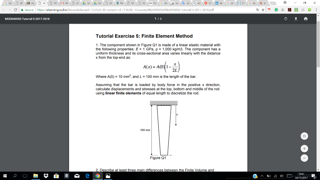 Solved ㄇ - Secure https://elearning.uco.ie | Chegg.com