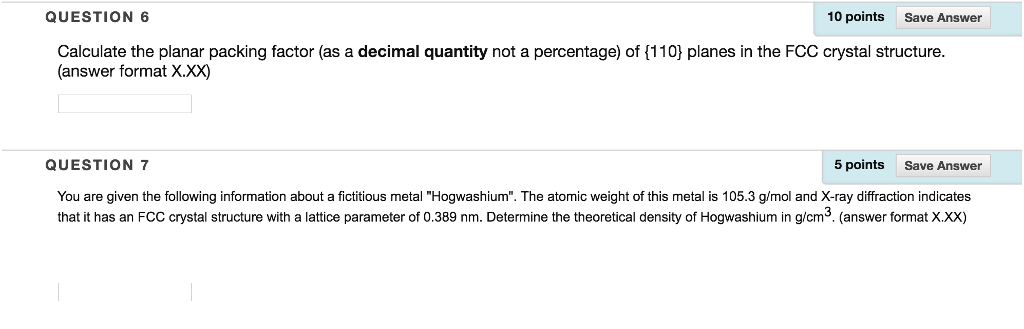 Solved Calculate the planar packing factor (as a decimal | Chegg.com