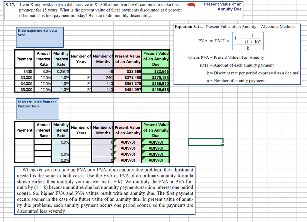 Solved Leon Kompowsky pays a debt service of $1, 300 a month | Chegg.com