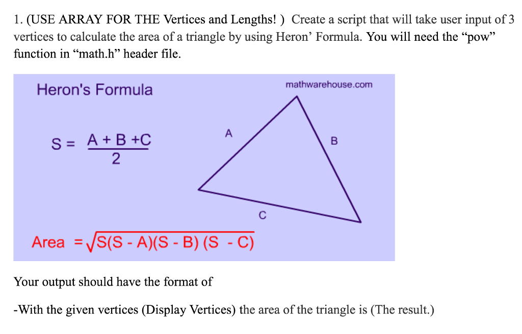 Solved Create a script that will take user input of 3 | Chegg.com