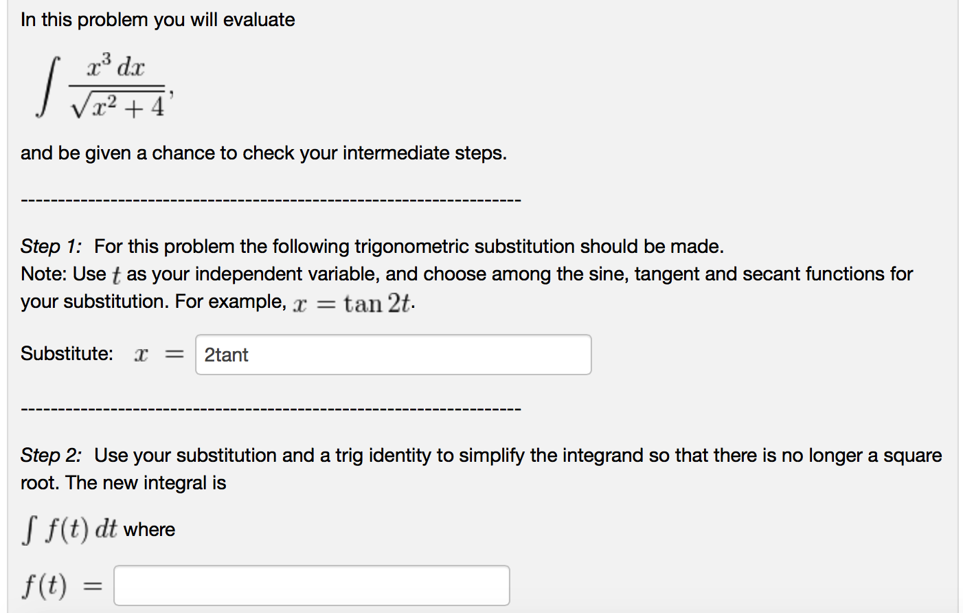 Solved Evaluate and use trig substitutions for the | Chegg.com