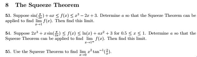 Solved The Squeeze Theorem Suppose sin(phi / 2) + ax LE | Chegg.com