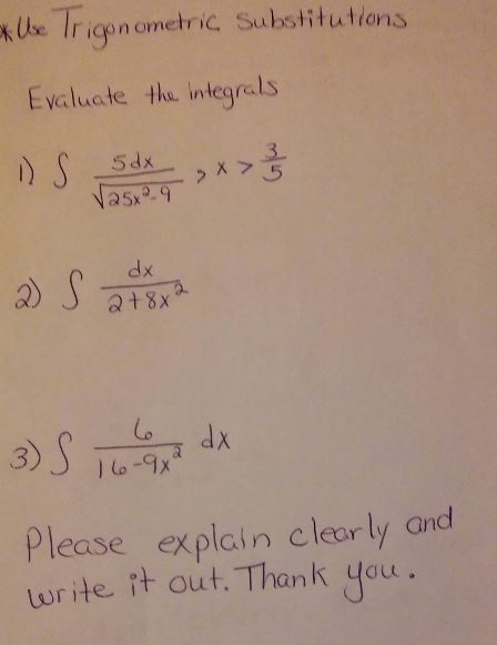 Solved Evaluate the integrals integral 5 dx/squareroot | Chegg.com