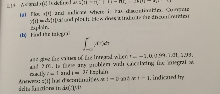 Solved A signal x(t) is defined as x (t) = (a) Plot x(t) | Chegg.com