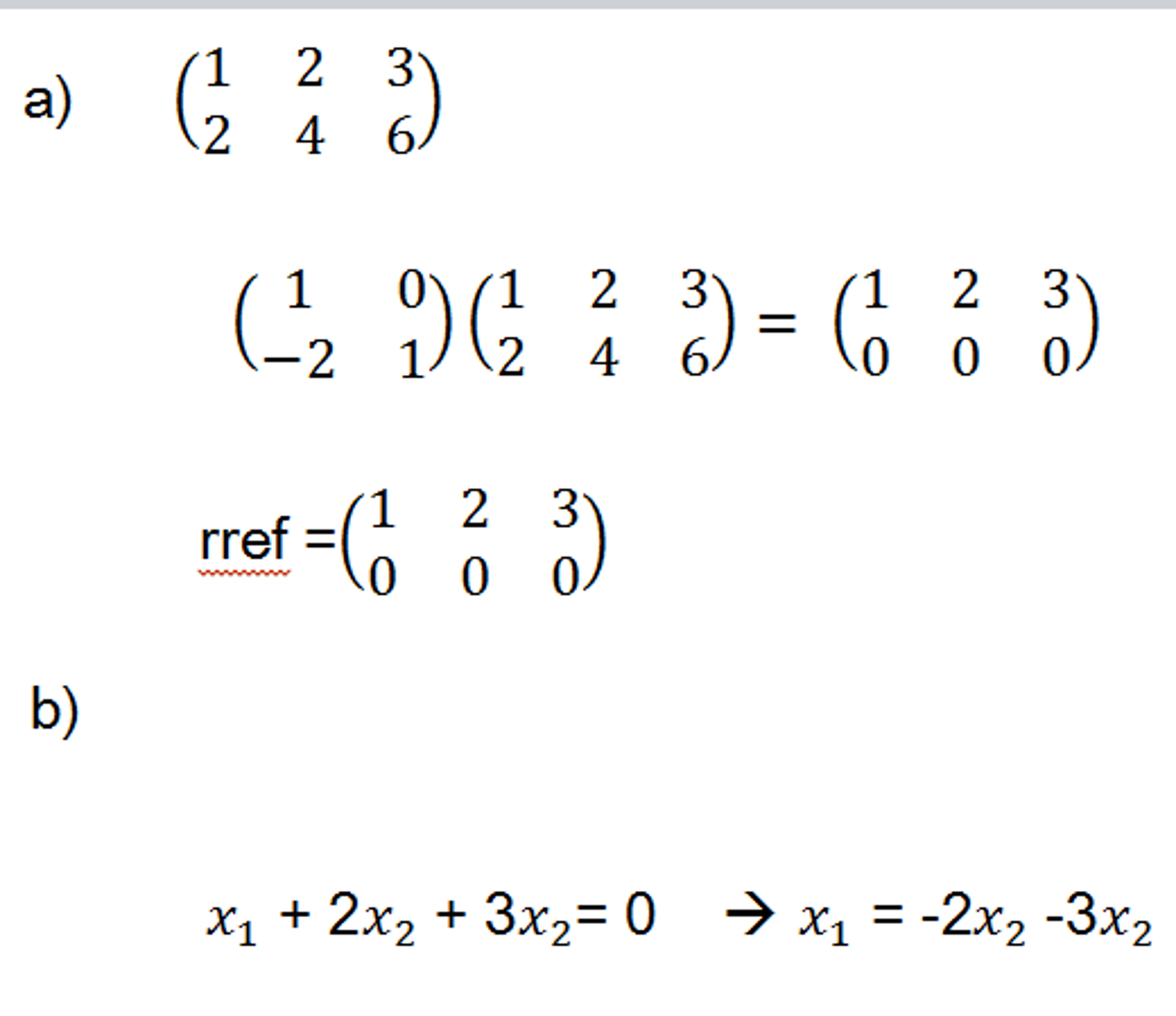 Solved Linear algebra: Finding the basis for the null space | Chegg.com
