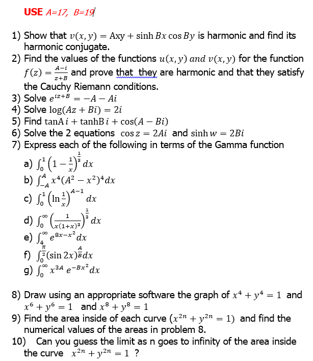 Solved Show that v(x, y) = Axy + sinh Bx cos By is harmonic | Chegg.com