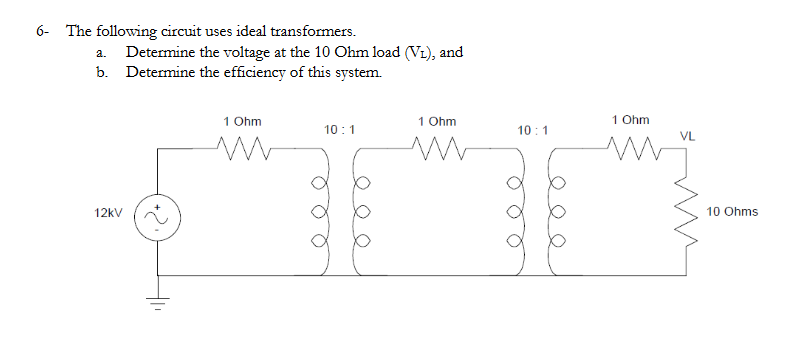 Solved The following circuit uses ideal transformers. a. | Chegg.com