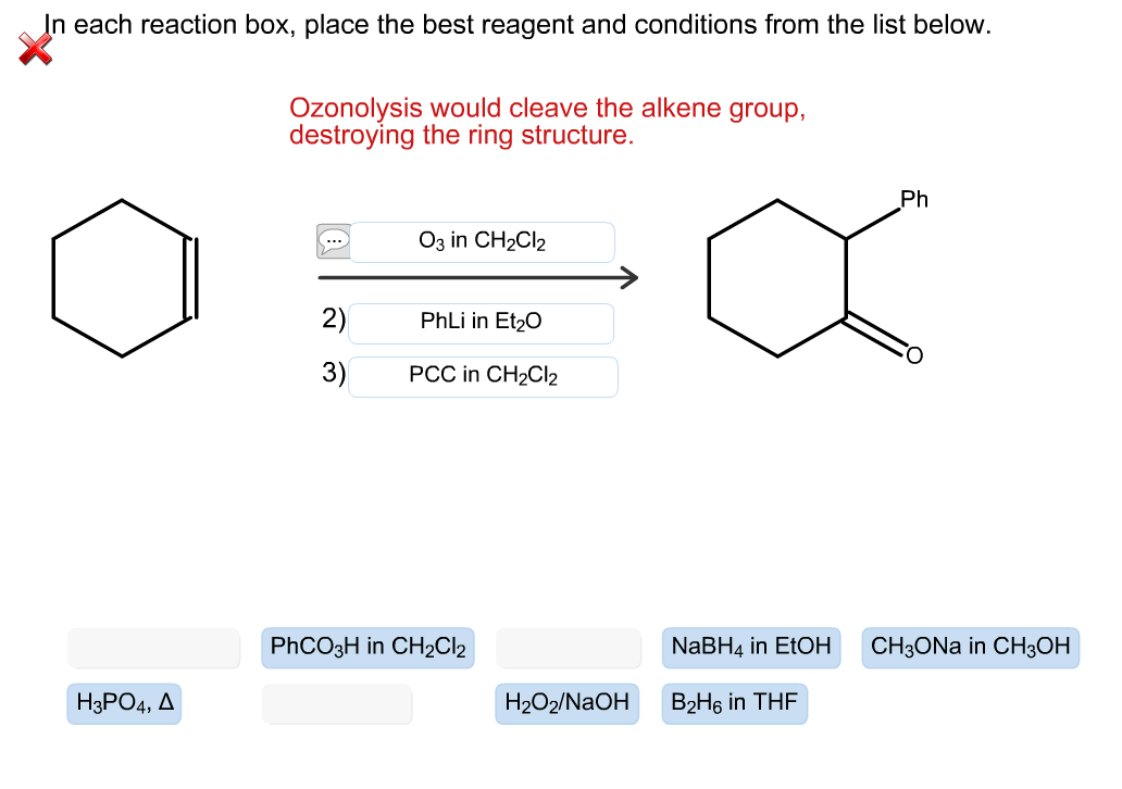 Solved In each reaction box, place the best reagent and | Chegg.com