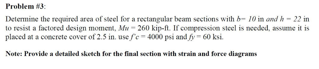 Solved Determine the required area of steel for a | Chegg.com