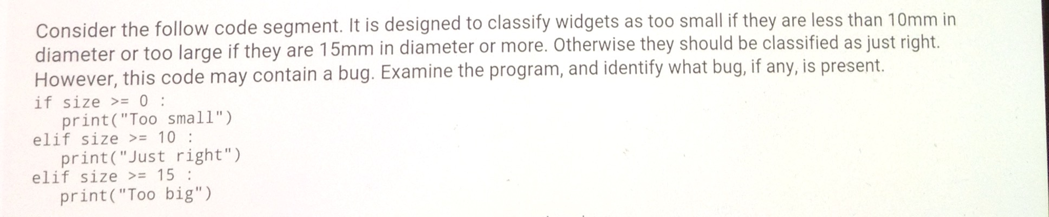 Solved Consider the follow code segment. It is designed to | Chegg.com