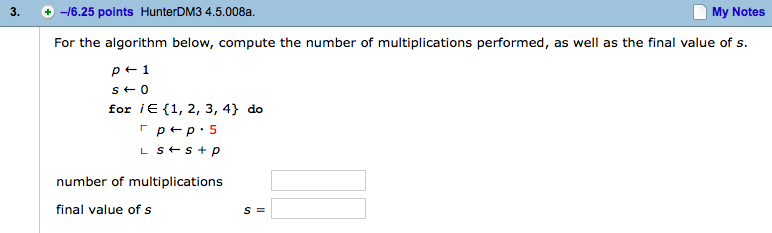 Solved 3. -6.25 points HunterDM3 4.5.008a My Notes For the | Chegg.com