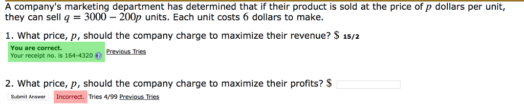 Solved A company's marketing department has determined that | Chegg.com