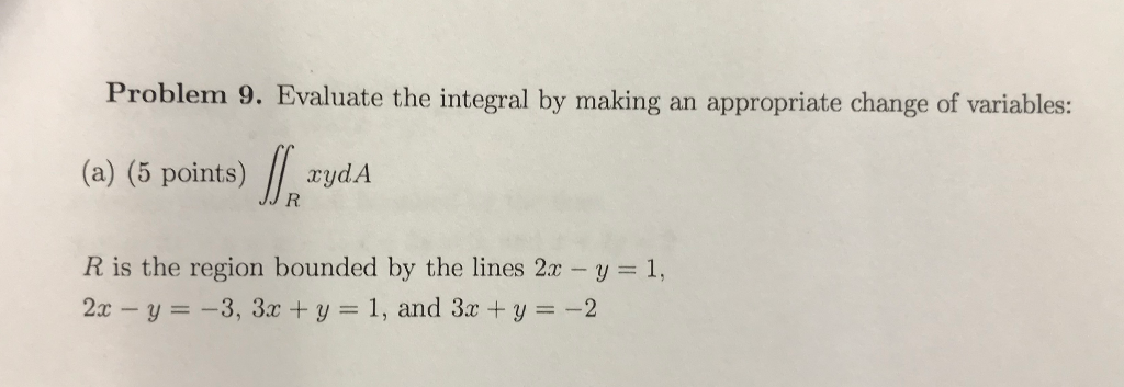 Solved Problem 9. Evaluate the integral by making an | Chegg.com