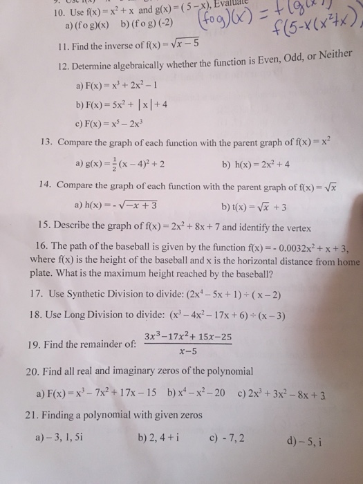 Solved Find the inverse of f(x) = squareroot x - 5 | Chegg.com
