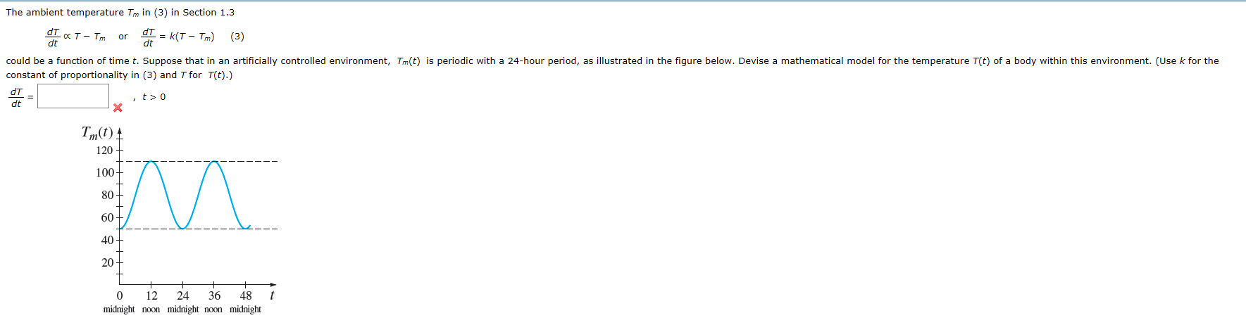 Solved The ambient temperature T_m in (3) in Section 1.3 | Chegg.com