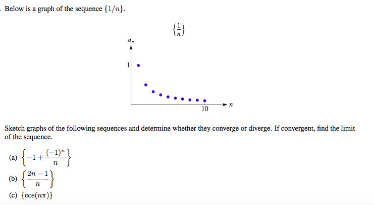 Solved Below is a graph of the sequence (/m ar rl 10 Sketch | Chegg.com