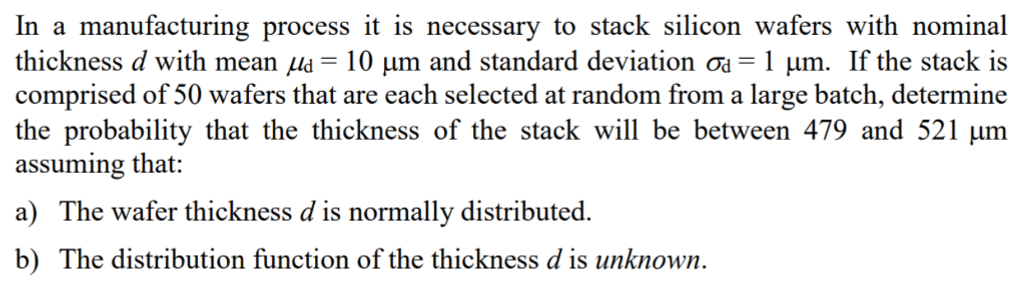 Solved In a manufacturing process it is necessary to stack | Chegg.com