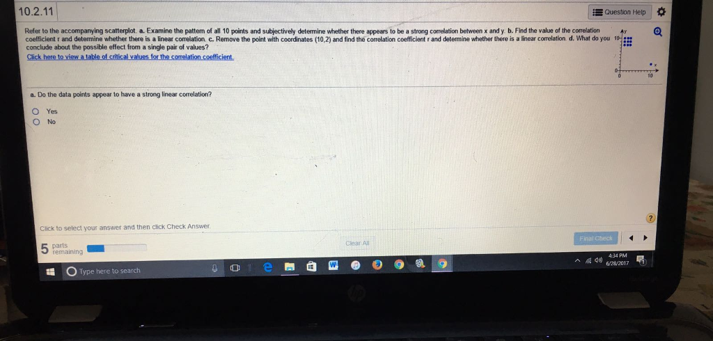 Solved Refer to the accompanying scatterplot. a. Examine | Chegg.com