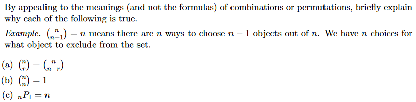 Solved By appealing to the meanings (and not the formulas) | Chegg.com