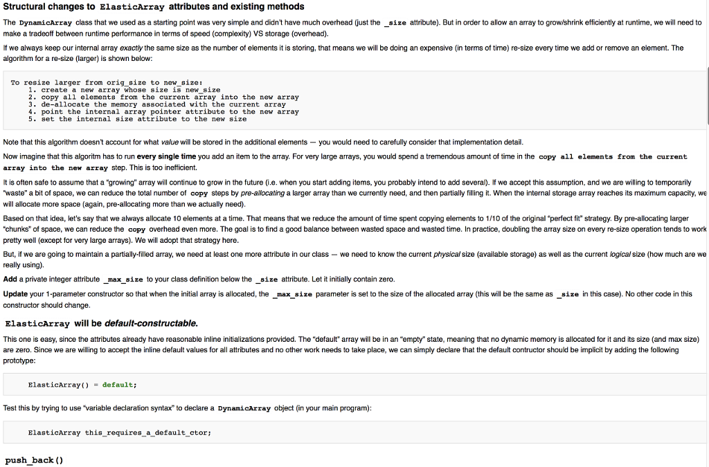 Solved here is DynamicArray.cpp | Chegg.com