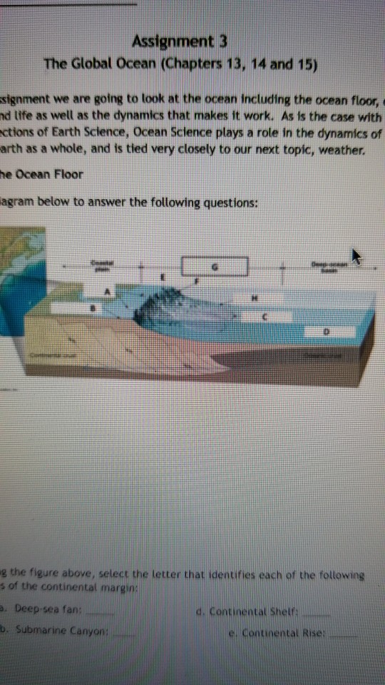 Solved Assignment 3 The Global Ocean (Chapters 13, 14 and | Chegg.com