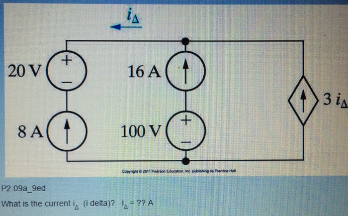 Solved What is the current i_Delta (i delta)? i_Delta = ?? | Chegg.com