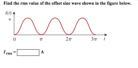Solved Find the rms value of the offset sine wave shown in | Chegg.com