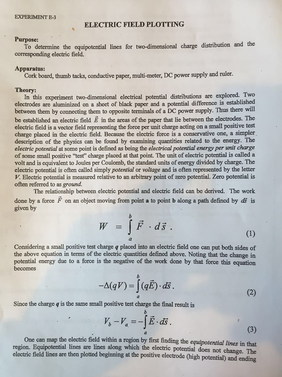 Solved MeasData Sheet E-3 Electric Field Plotting Name: | Chegg.com